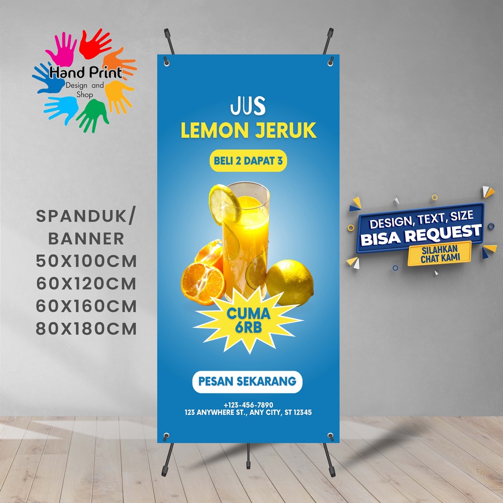 Jual SPANDUK BANNER Minuman Es Jus Jeruk Lemon 60x160 CM | Shopee Indonesia