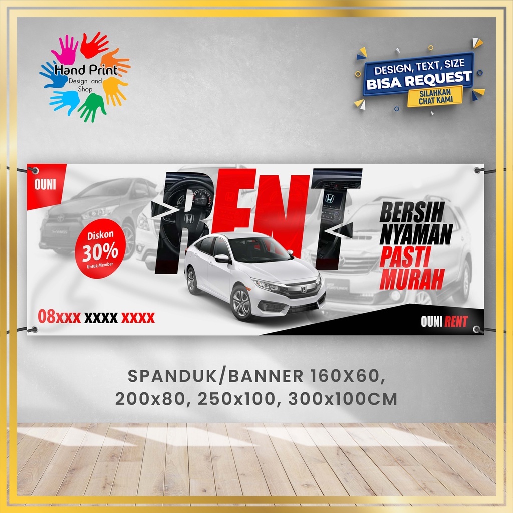 Jual SPANDUK / BANNER Rental Mobil Simpel Bisa Request Desain | Shopee ...