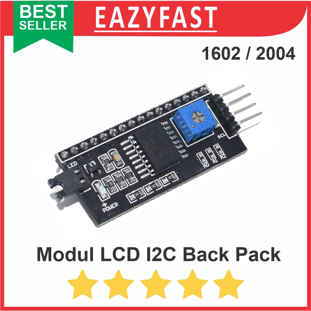 Jual Modul I2C IIC Interface BackPack LCD 1602 2004 16x2 20x4 PCF8574 ...