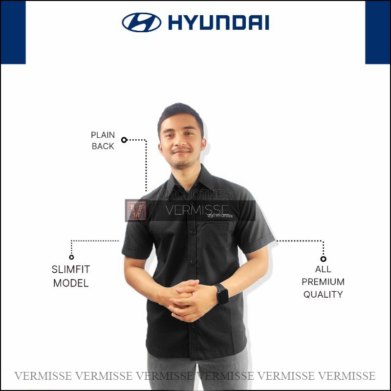 Jual Baju Hyundai Kemeja Kantor Formal Casual Kemeja Seragam Kerja ...