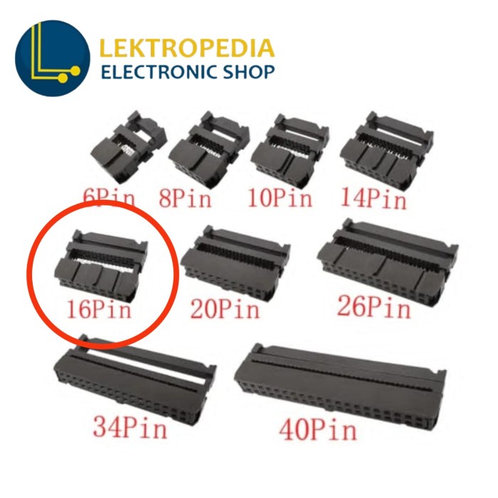 Jual Socket IDC 16pin Female Header 2x8 16 pin Soket ISP connector FC3 ...