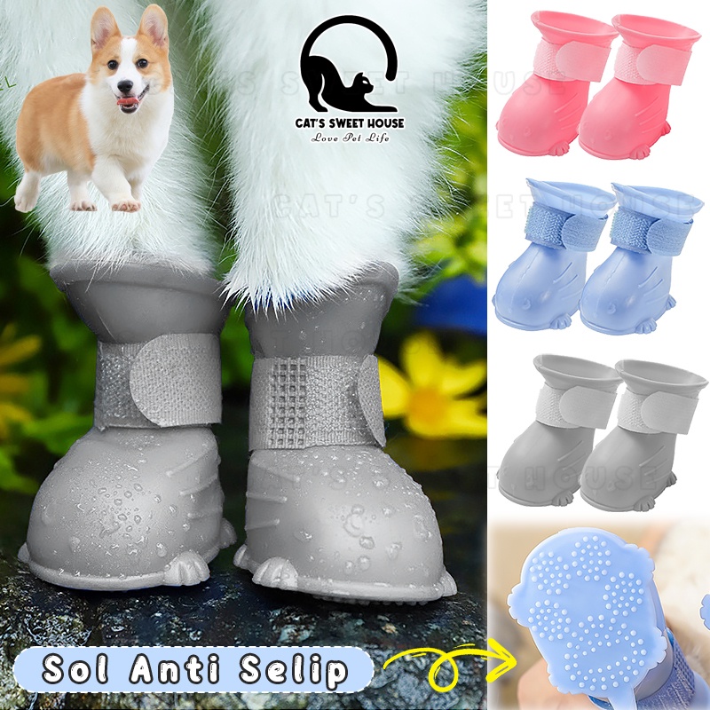 Jual 4Pcs Sepatu Anjing Karet Sepatu Boots Anjing Kucing Anti Air Anti ...