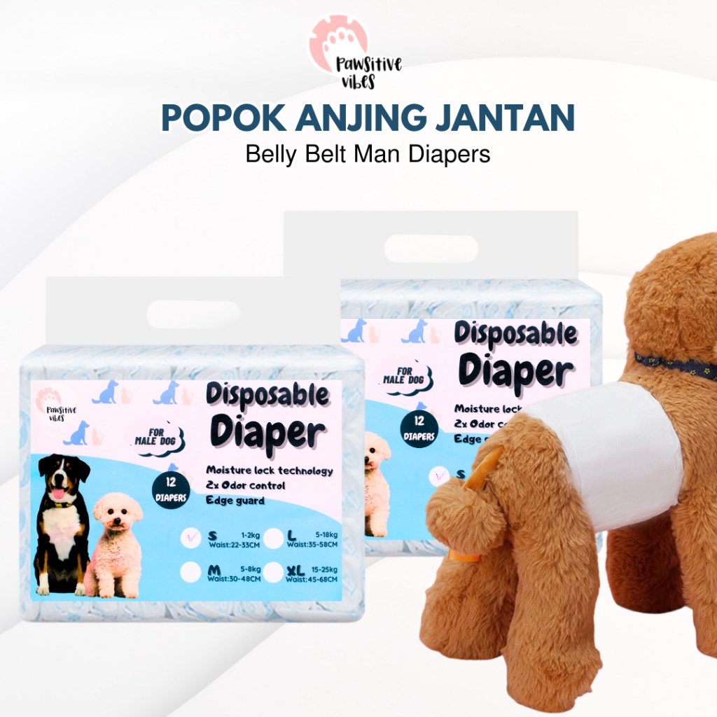 Jual Popok Anjing Jantan Dog Male Diapers Anti Marking Sekali Pakai ...