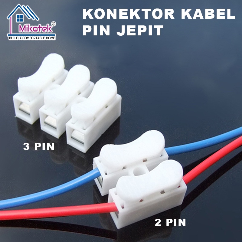 Jual Konektor Kabel 2 Pin 3 Pin Jepit / Terminal Penyambung Kabel Listrik Pencet | Shopee Indonesia