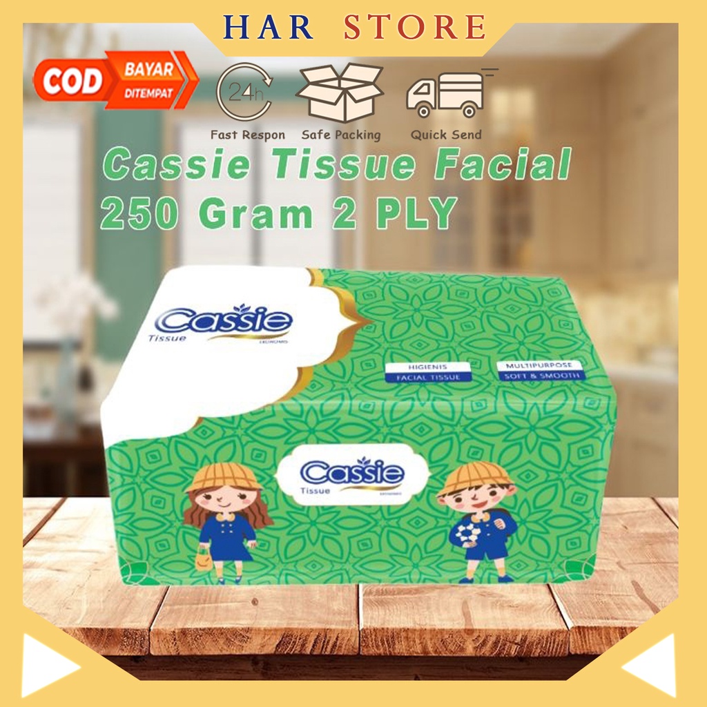 Jual CASSIE TISSUE FACIAL 250 GR | MURAH 2 PLY | TISU TISSUE FACIAL ...