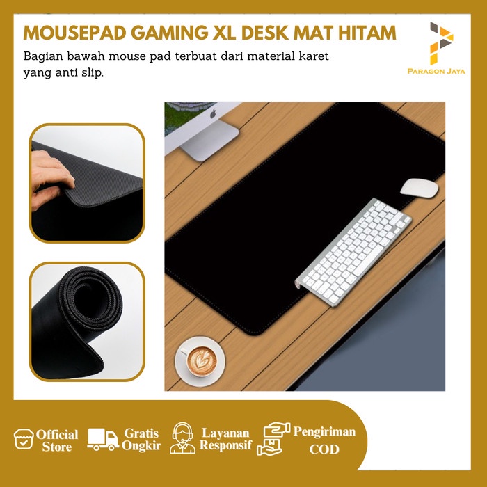 Jual Mouse Pad Gaming XL Minimalis Desk Mat Polos Mousepad Hitam ...