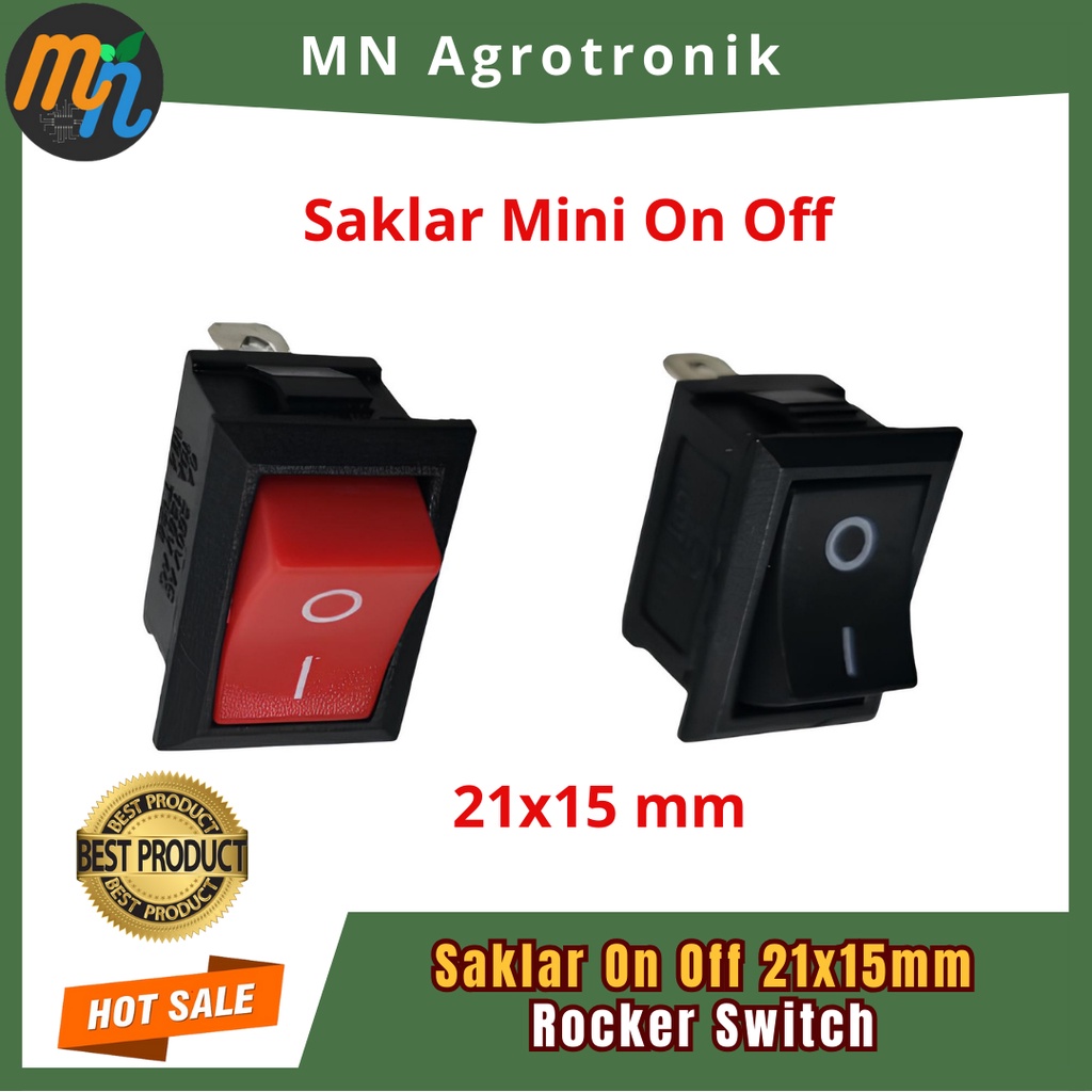 Jual Saklar Sakelar On Off 21x15mm Rocker Switch Kecil Hitam 2 Pin ...