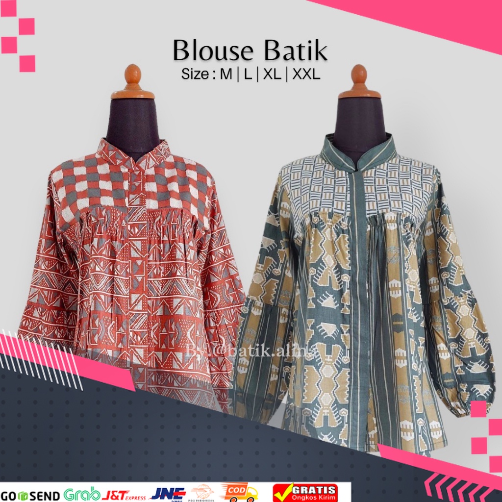Jual TREND BATIK MASA KINI DESAIN BARU HARGA MURAH /Batik Alina Baju ...