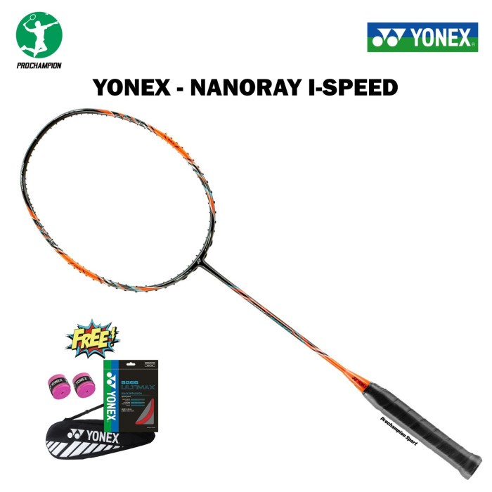 Jual Raket Badminton Yonex Nanoray I Speed Black Orange Original | Shopee Indonesia
