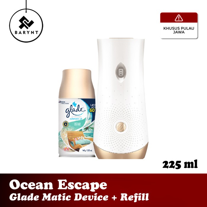 Jual Glade Matic Device + Refill Ocean Escape 225 ml Automatic Spray | Shopee Indonesia