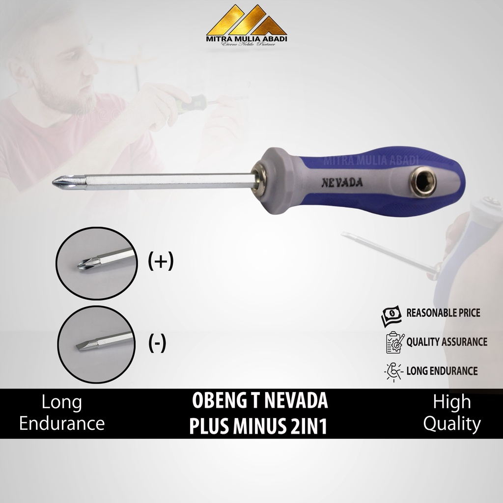 Jual OBENG T NEVADA PLUS MINUS 2 IN 1 | Shopee Indonesia