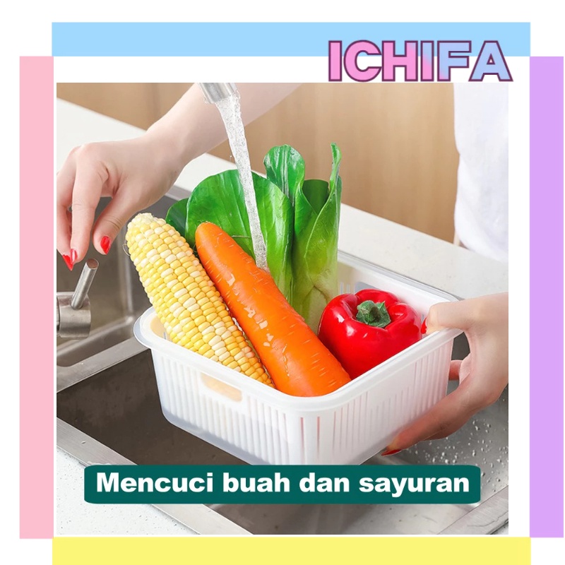 Jual ICHIFA 02006 TEMPAT BUAH SAYUR SARINGAN SERBAGUNA KOTAK / TEMPAT ...