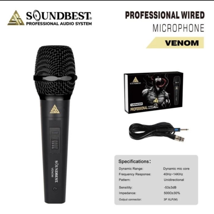 Jual Mic Kabel Soundbest Venom Original Dynamic Range Microphone ...