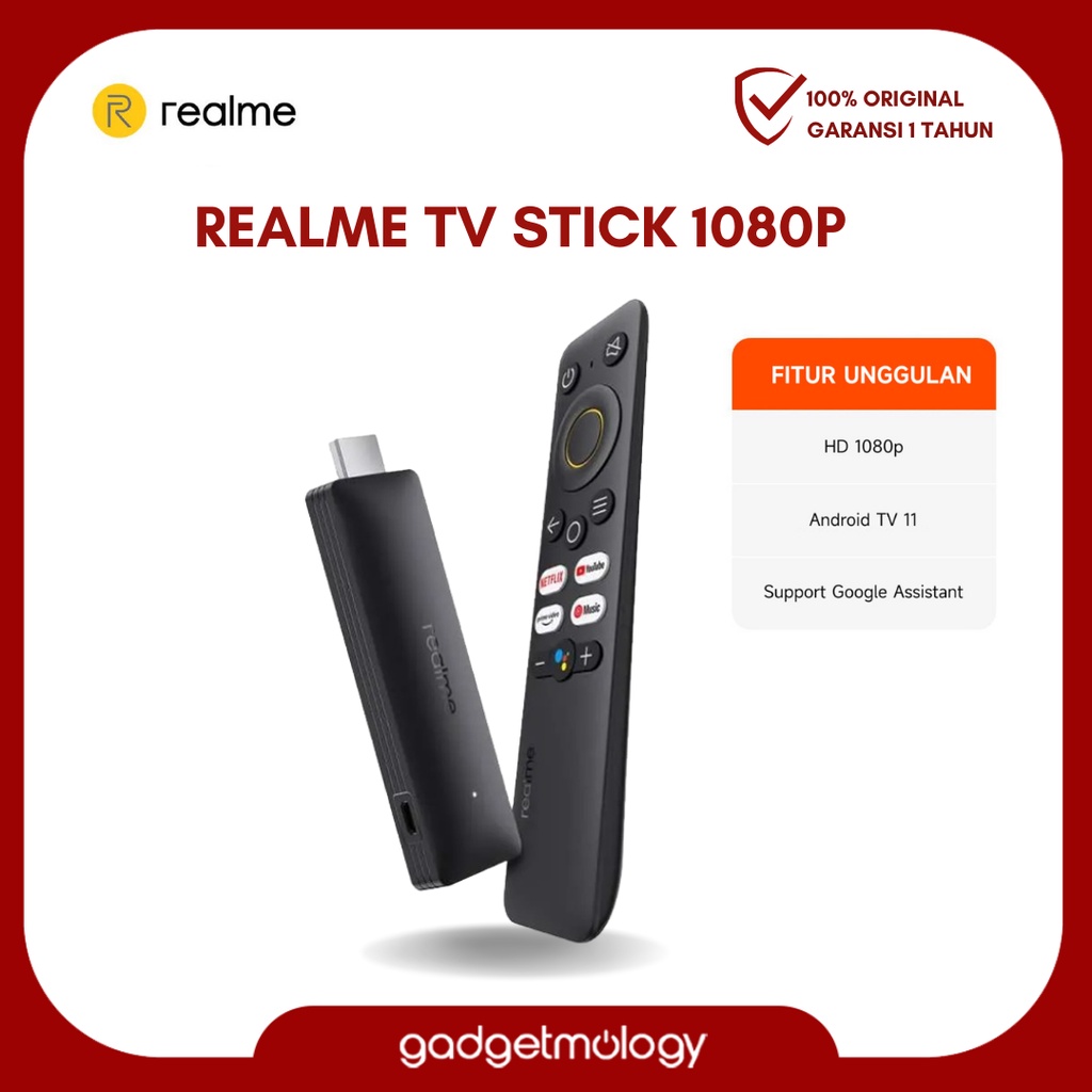 Jual Realme Smart TV Stick HD 1080P Android TV Built-In Chromecast With ...