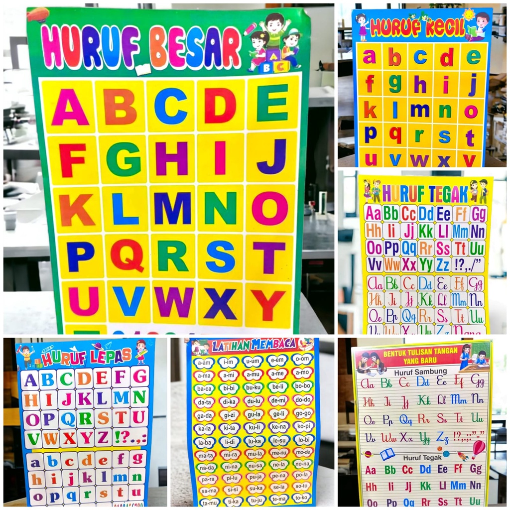 Jual POSTER PER 6 PCS PAKET HURUF | Shopee Indonesia