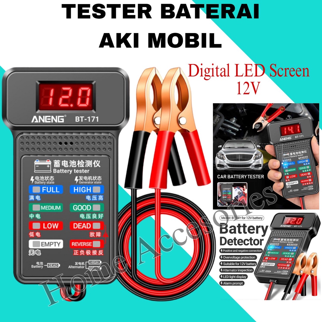 Jual ANENG Tester Baterai Aki Mobil Digital LED Screen 12V with Clamp ...