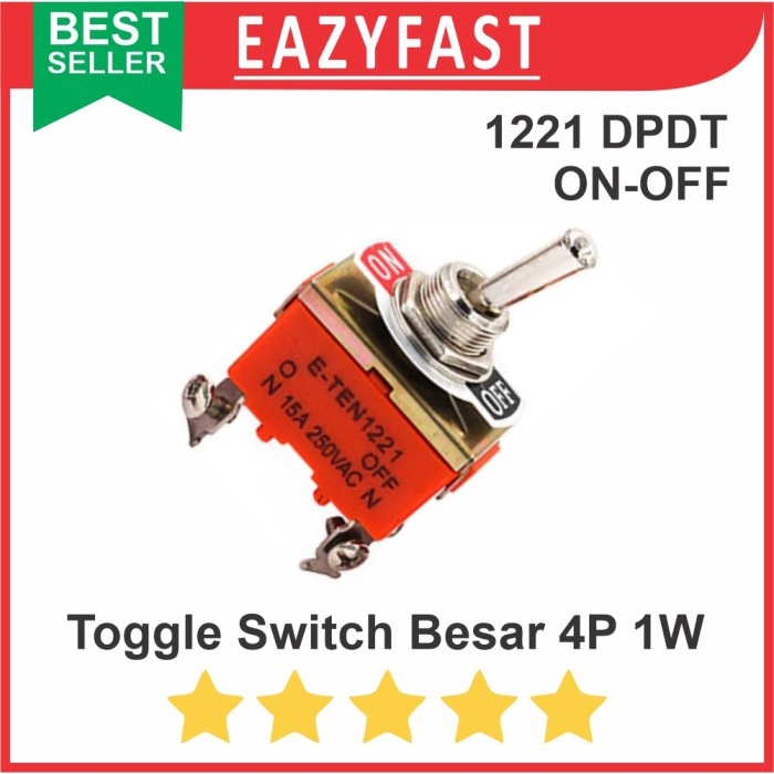Jual Saklar Toggle Switch 1221 Besar 4 Pin Kaki 2 Posisi 4P 2 Way ON ON ...