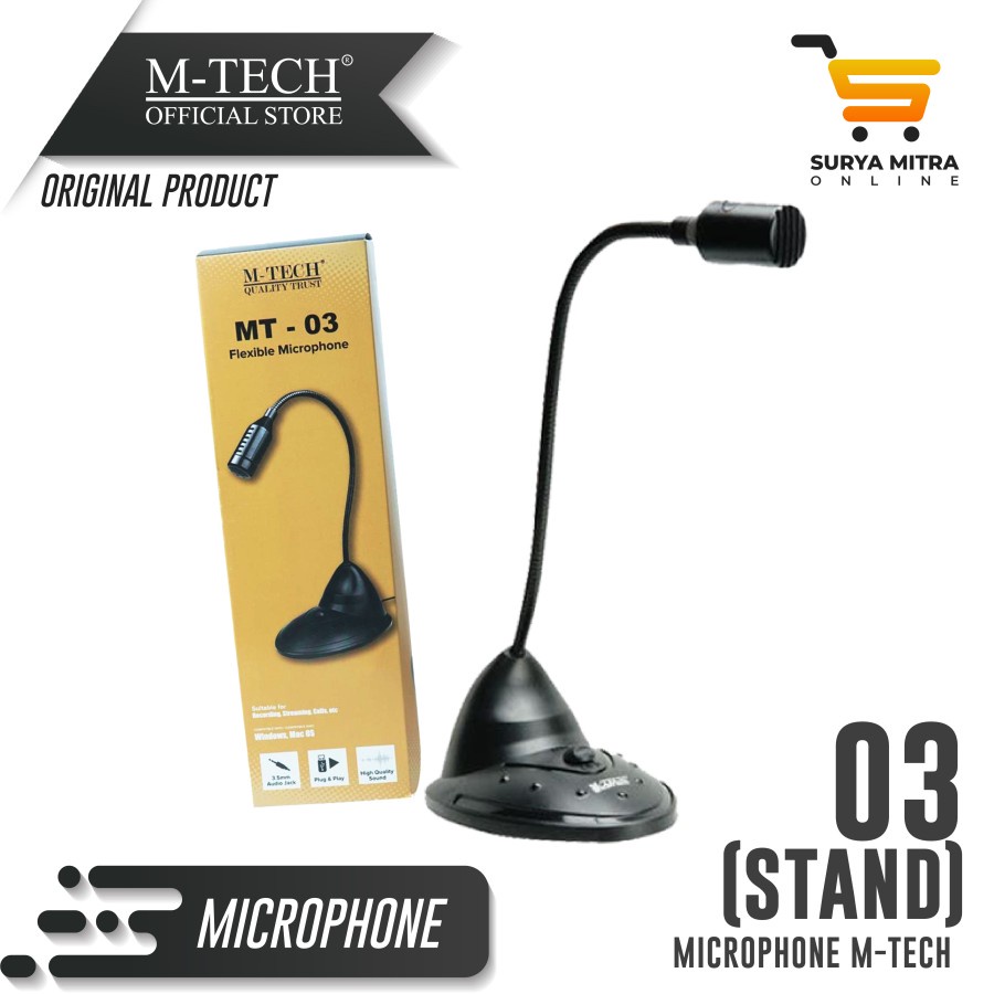Jual M-Tech Original Mic Microphone MT-03 Stand Jack 3.5mm | Shopee ...