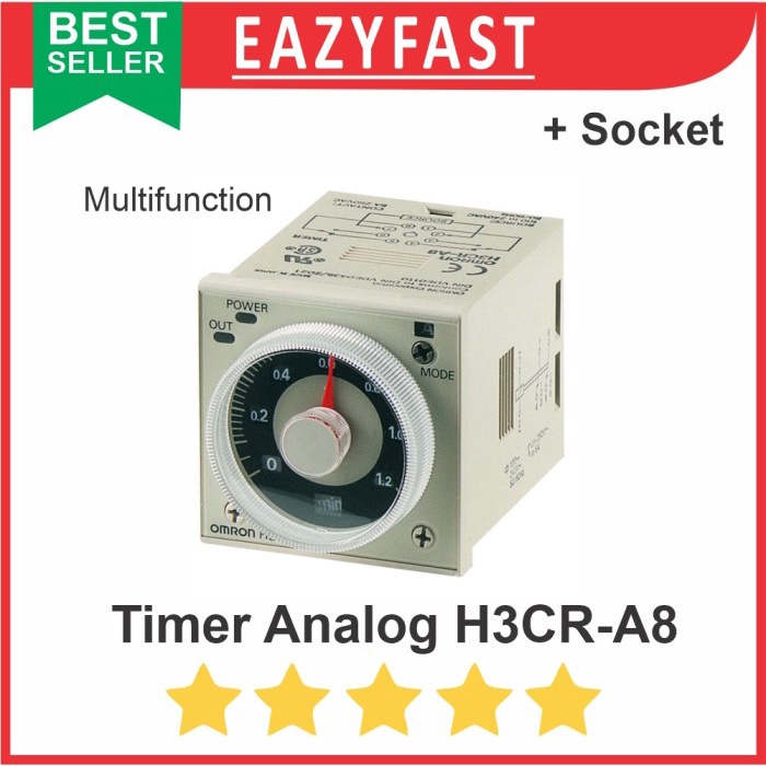 Jual Timer Analog Omron H3CR-A8 Counter Delay Relay AC DC Din Rail | Shopee Indonesia
