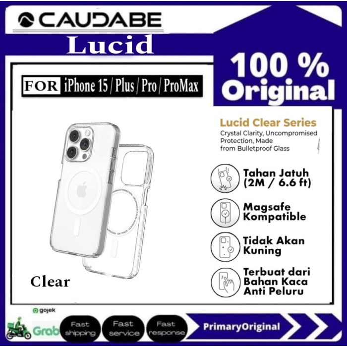 Jual Original Hard Case iPhone 15 Pro Max 15 Pro Caudabe Lucid Clear ...