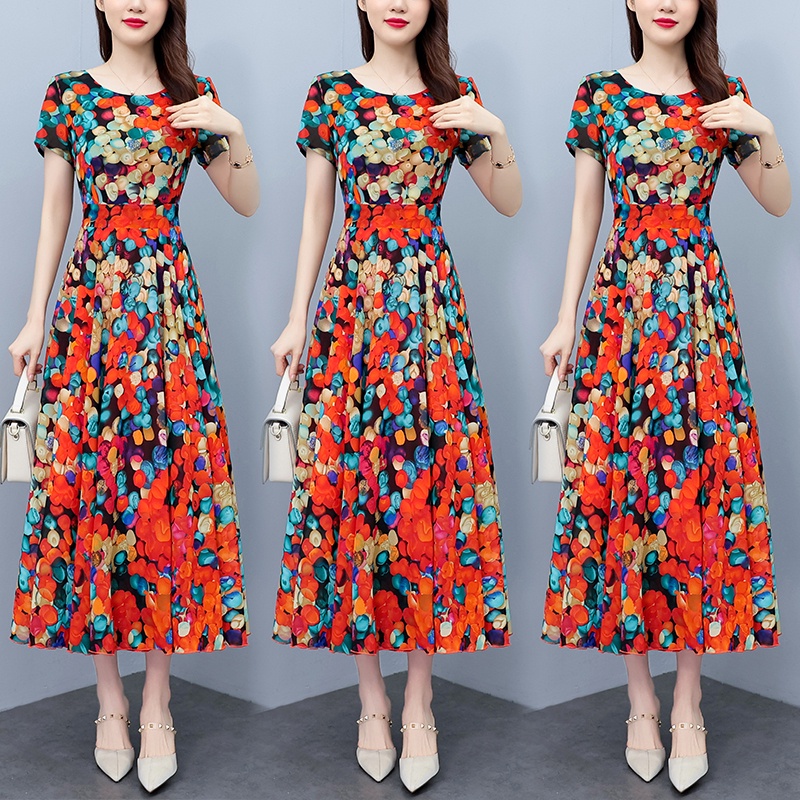 Jual FANMU Gaun sifon ukuran plus gaya Korea baru 2025/dress pesta/gaun ...