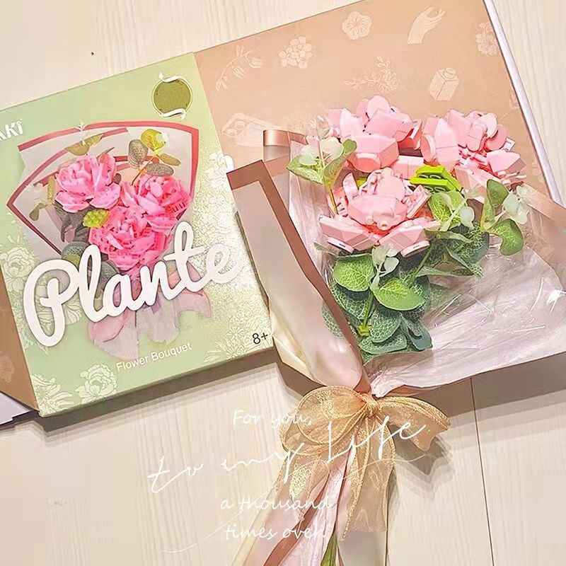 Jual Buket Bunga DIY Flower Block Mainan Balok Simulasi Tangan Memegang ...