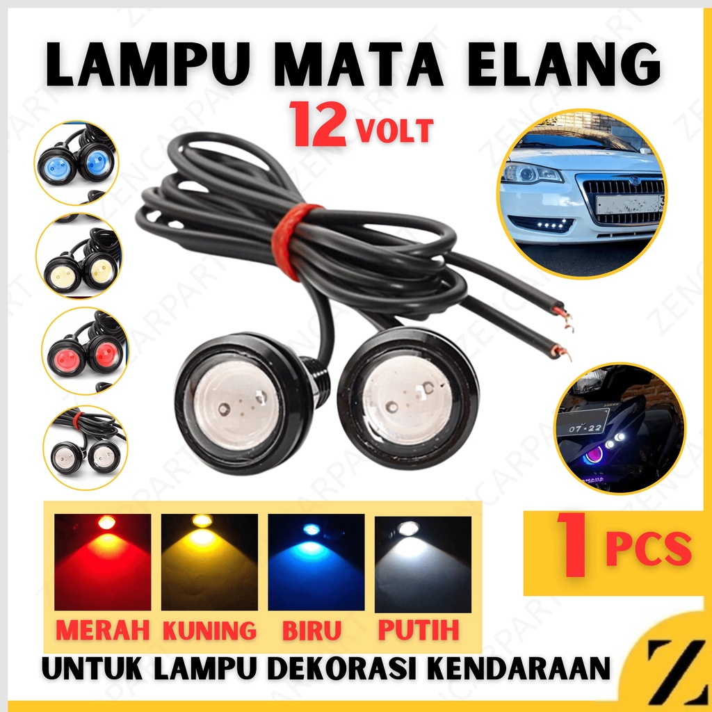 Jual Lampu Mata Elang LED Eagle Eyes 12v 16mm Bumper Sein Rem Mobil Motor Mata Elang 2 Warna ...