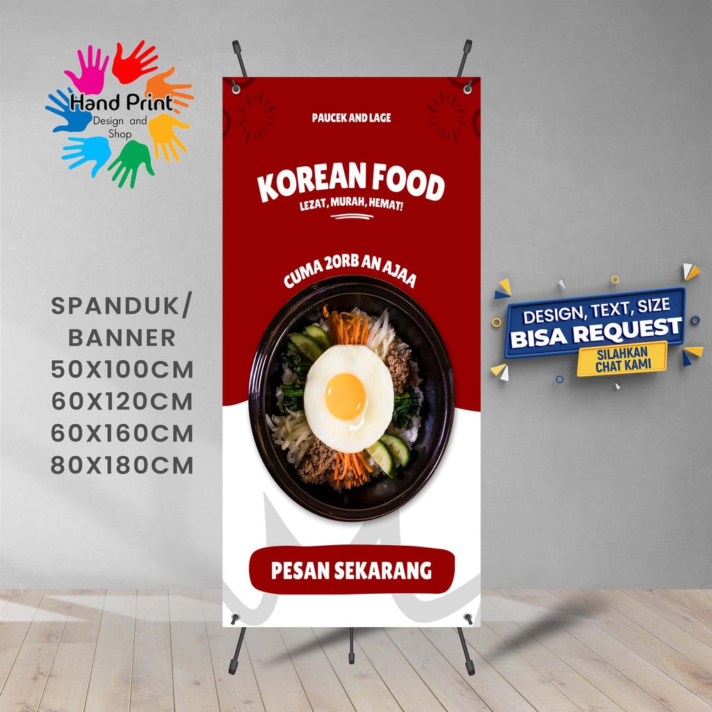 Jual SPANDUK BANNER Korean Food Aneka Makanan Korea 60x160 CM Outdoor ...