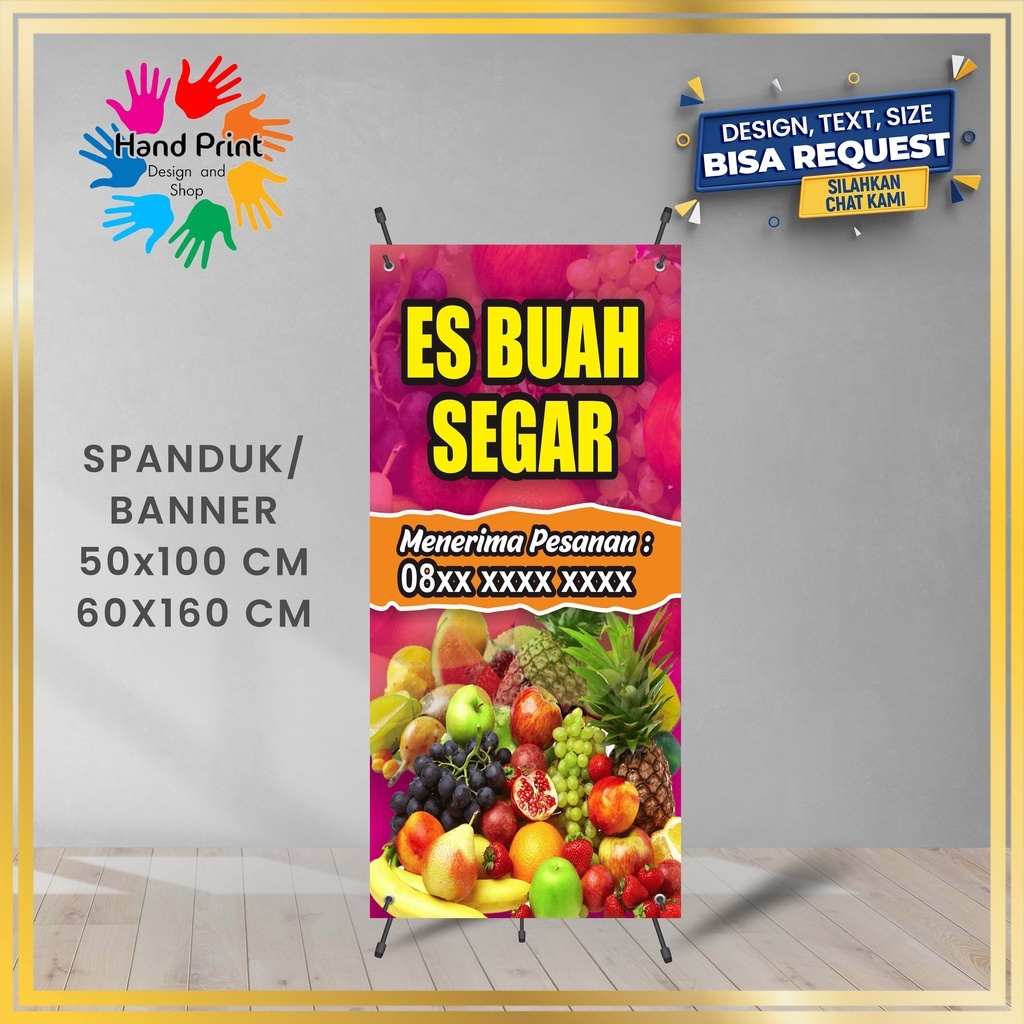 Jual SPANDUK / BANNER Es Es Buah Segar Merah Bisa Request Desain ...