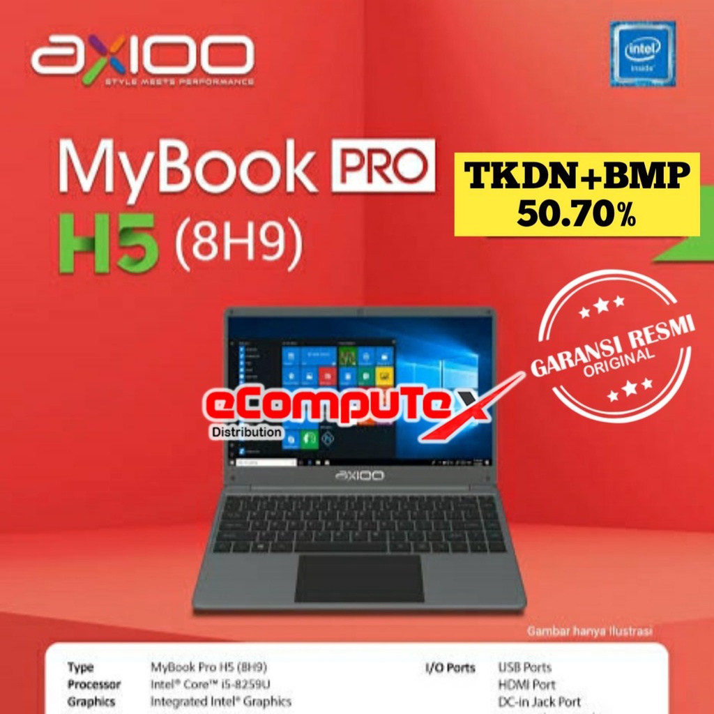 Jual LAPTOP AXIOO MYBOOK PRO H5 (8H9) i5 RAM 8GB 1TB 14"FHD IPS TKDN ...