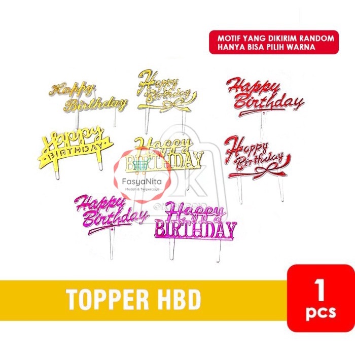 Jual Topper HBD Tusuk Kecil per 1 pcs [Kemasan Plastik Klip] - HBD ...