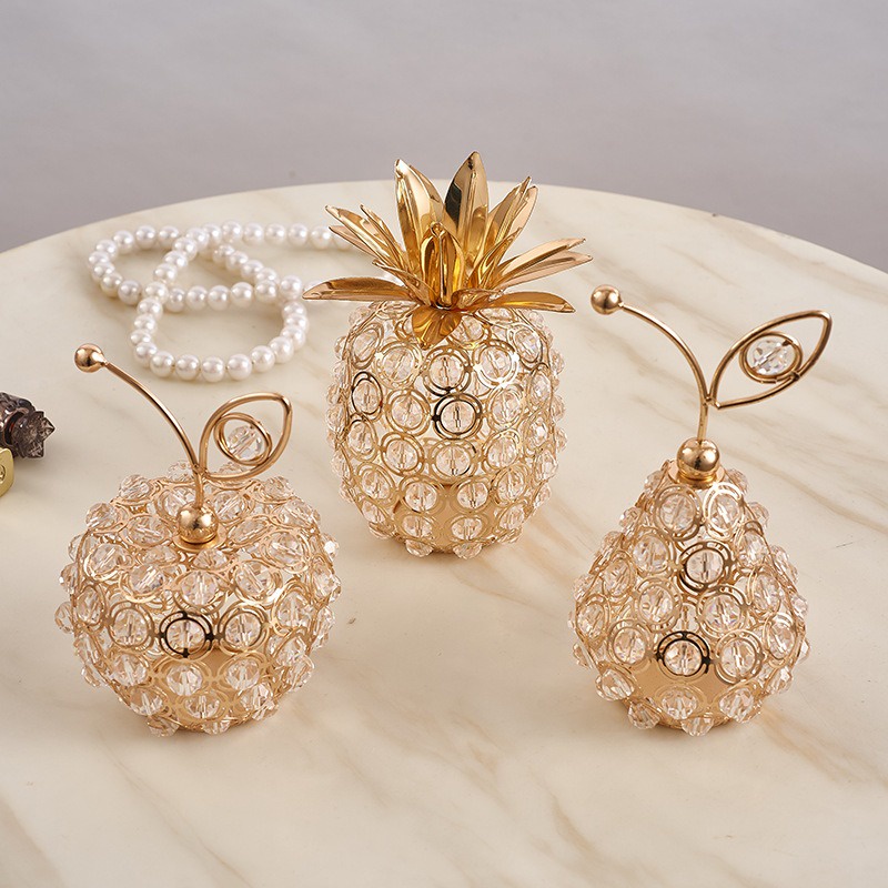 Jual Crystal Nanas Pear Apple Pajangan Mewah Ornamen Kristal Buah ...