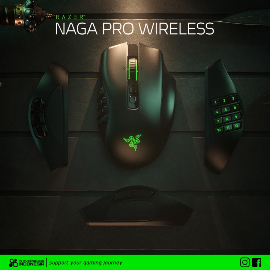 Jual Razer Naga Pro Modular Wireless Swappable Side Plates - Gaming ...