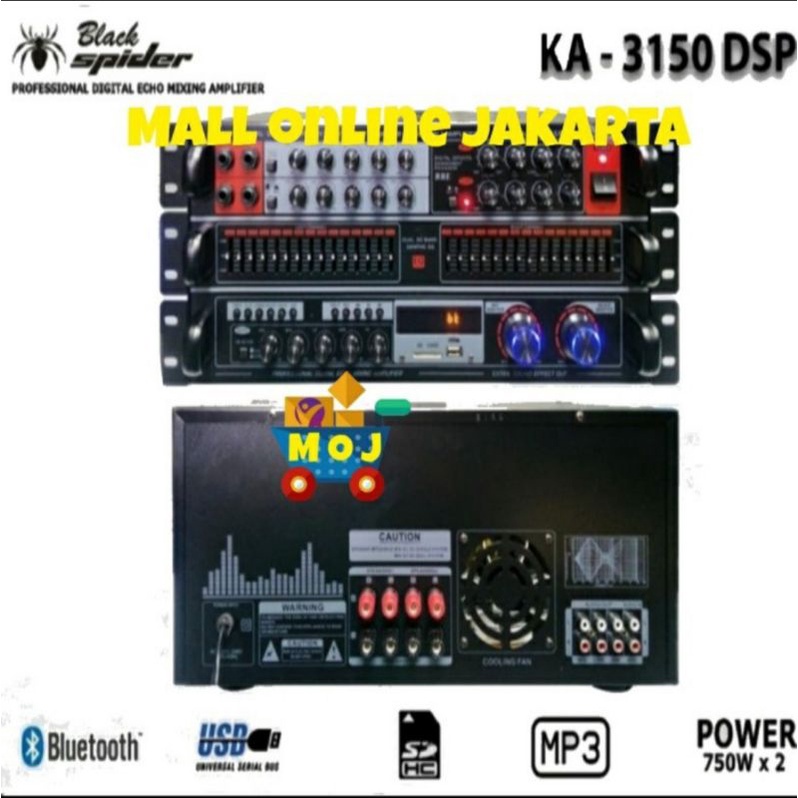 Jual Power Amplifier Bluetooth blackspider ka 3150b susun bbe equalizer ...
