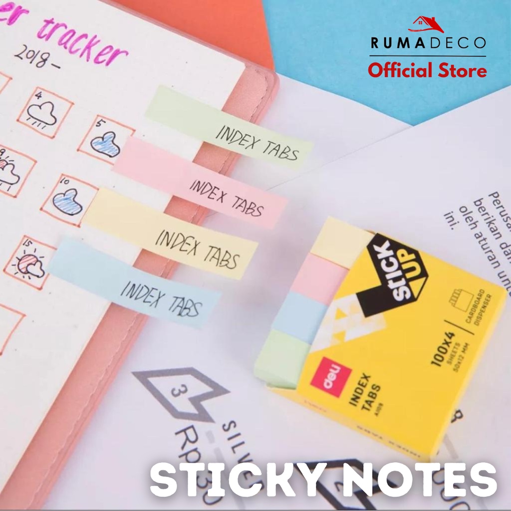 Jual RUMADECO - STICKY NOTES | MEMO TEMPEL | TAB PENANDA WARNA CERAH ...