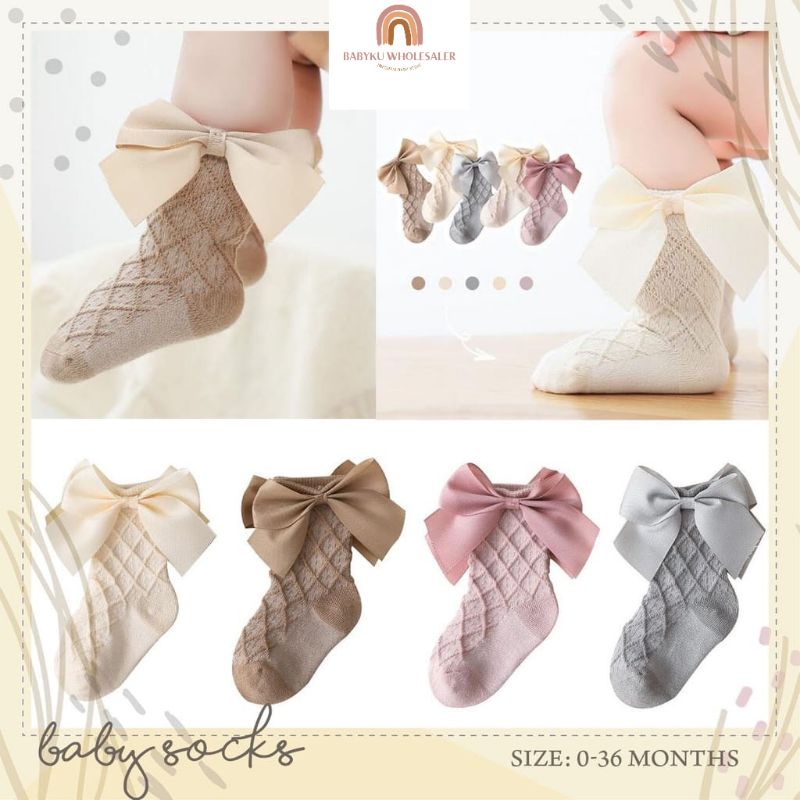 Jual Kaos kaki bayi pita renda / Baby socks big ribbon | Shopee Indonesia