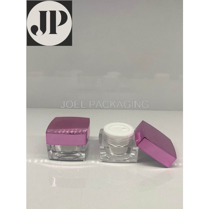 Jual POT CREAM 10GR ACRYLIC KOTAK SQUARE PINK NATURAL/POT CREAM 10GR ...