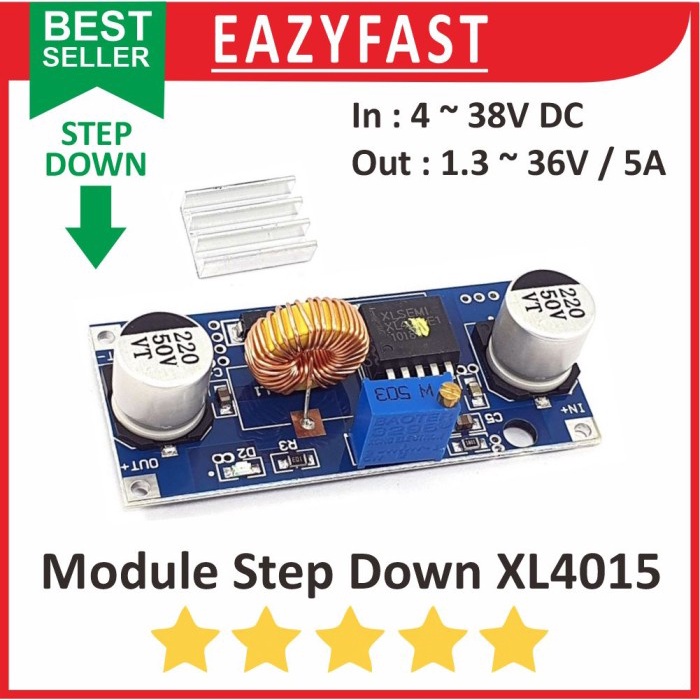 Jual Step Down 5A XL4015 Module Modul DC Adjustable Power Supply Regulator | Shopee Indonesia