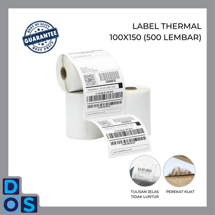 Jual Sticker Label Thermal 100x150 Kertas Label Thermal 500 Lembar ...