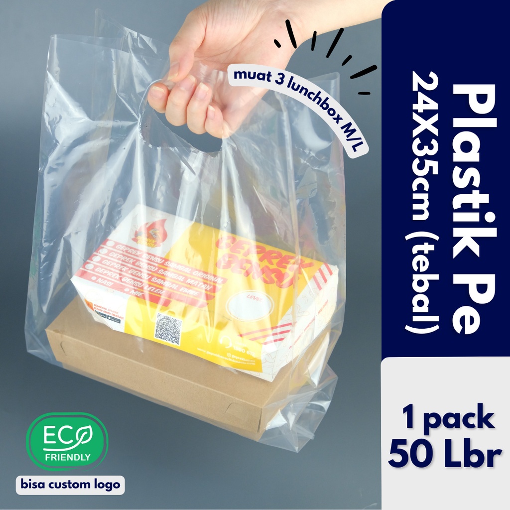 Jual KANTONG KRESEK PE BENING PLONG TEBAL 0.5 PLASTIK TAKE AWAY KRESEK ...
