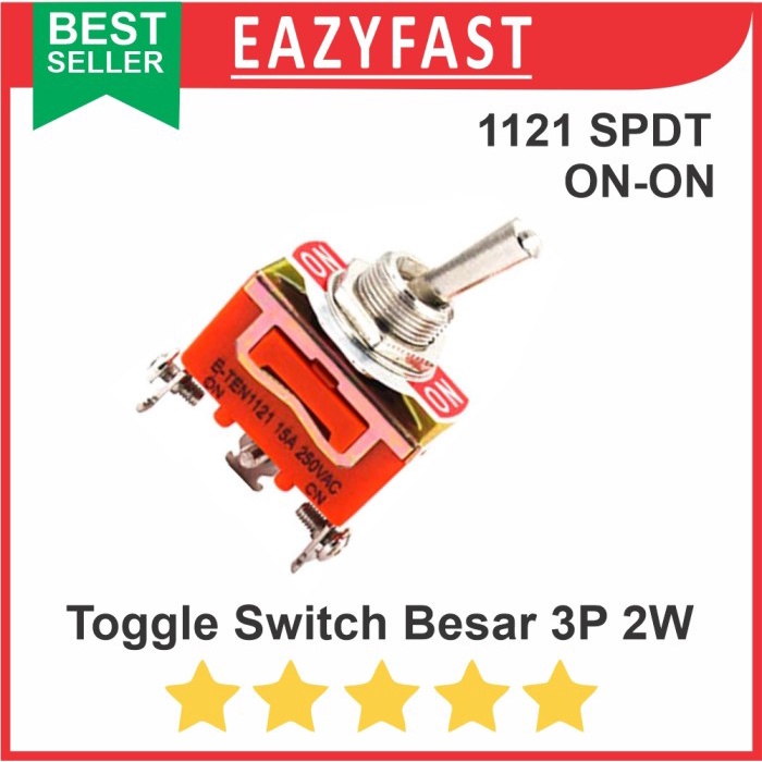 Jual Saklar Toggle Switch 1121 Besar 3 Pin Kaki 2 Posisi 3P 2 Way ON ON ...