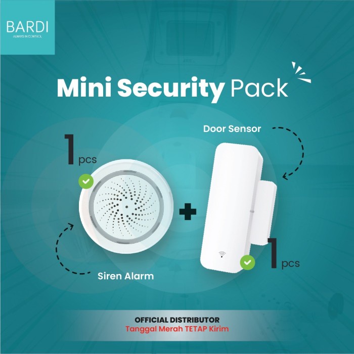 Jual BARDI Mini Security Pack -Smart Siren & Door Sensor Wifi Automatic ...