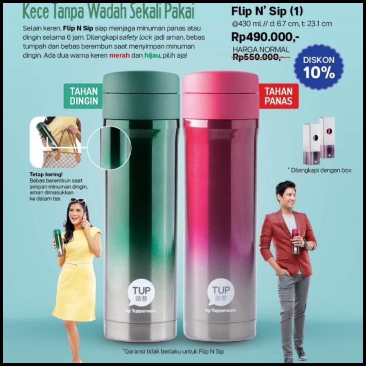 Jual Termos Tupperware Flip N Ship / Termos Tahan Panas Dan Tahan Dingin | Shopee Indonesia