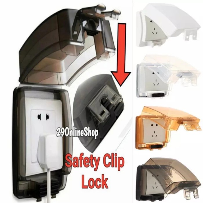 Jual cover kotak pengaman klip pengunci switch on off stop kontak ...