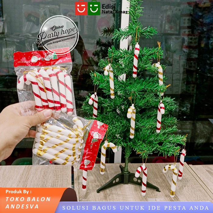 Jual Hiasan Gantung Pohon Natal Tongkat / Ornamen Natal Tongkat Permen ...