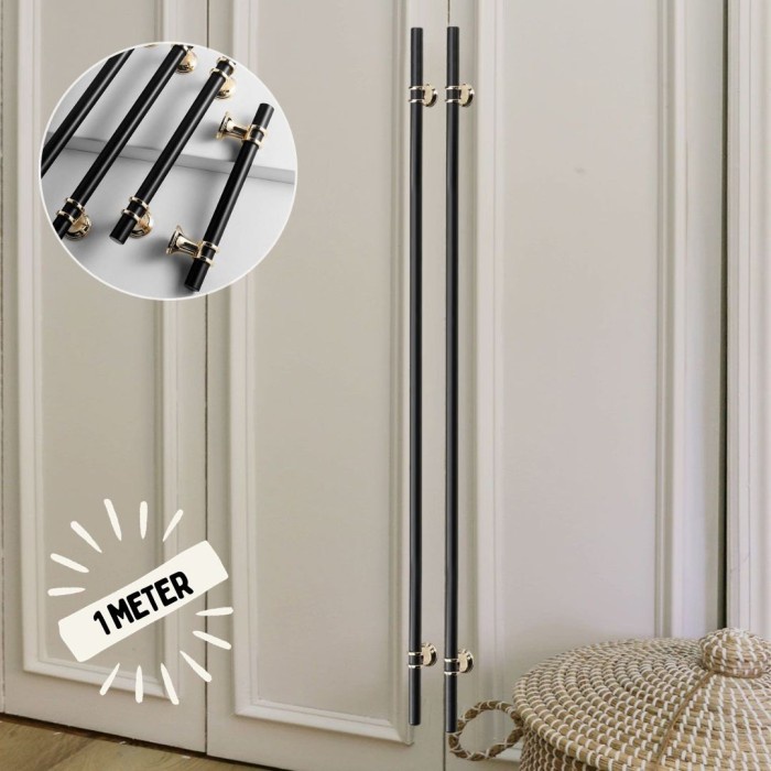 Jual Gold Black Cuff Bar Wardrobe Handle Lemari Panjang Gagang Laci ...