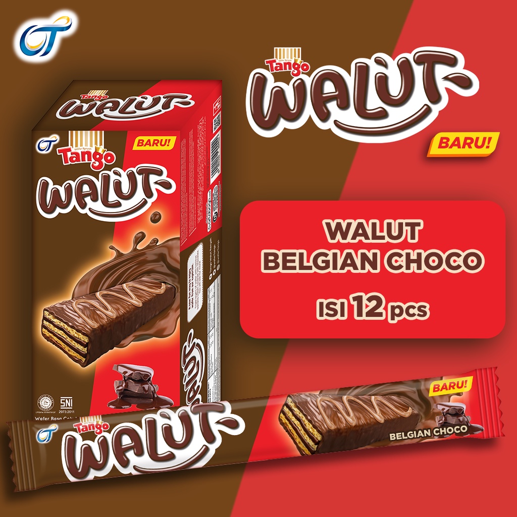 Jual Wafer Tango Walut Belgian Choco 15GR - [1 Box Isi 12 Pcs] | Shopee ...
