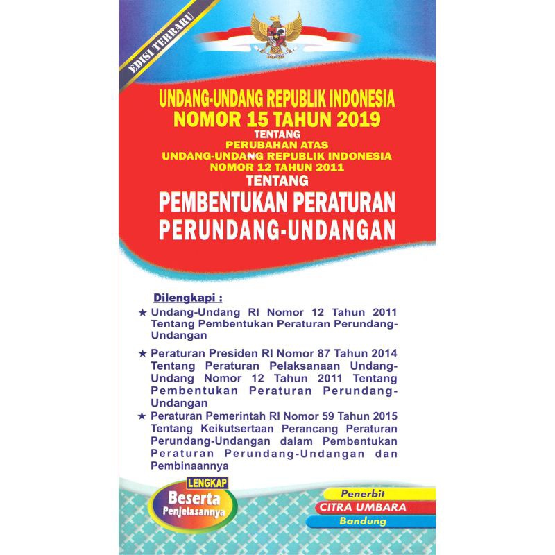 Jual UU RI tentang pembentukan peraturan perundang-undangan oleh citra ...