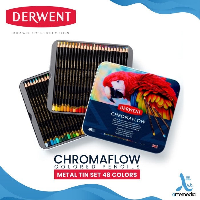 Jual Pensil Warna Derwent Chromaflow Pencil Color Set Metal Tin - SET 12 | Shopee Indonesia