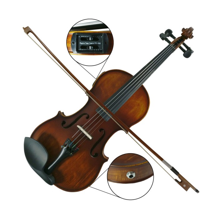 Jual Biola Akustik Elektrik EQ Pickup Lespoir Violin 4/4 Cokelat Tua ...